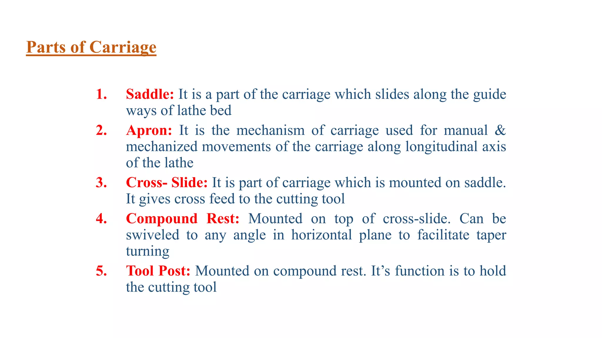 Lathe parts | PPTX