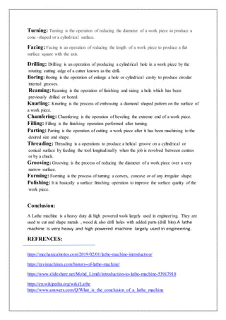 Lathe machine, its types ,functions & operation | DOCX | Woodworking ...