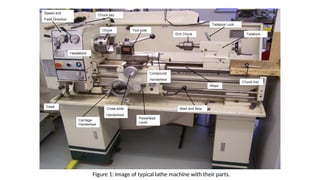 Lathe machine and its components and working | PPTX