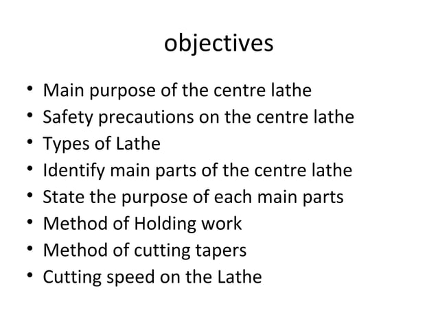 Lathe Machine Ppt Ppt Woodworking Arts And Crafts