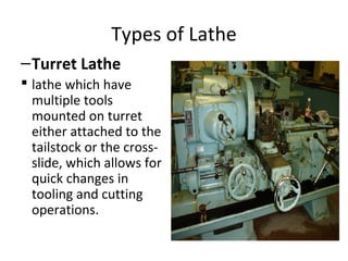 Lathe Machine Operation Ppt