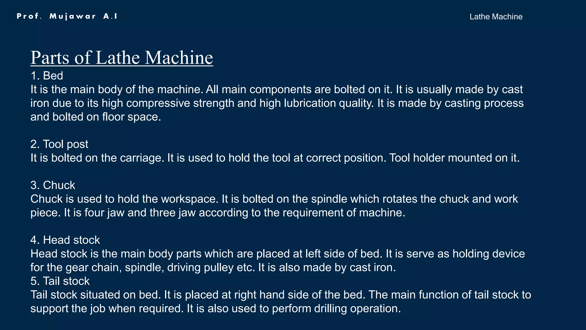 Lathe machine presentation fy b.tech
