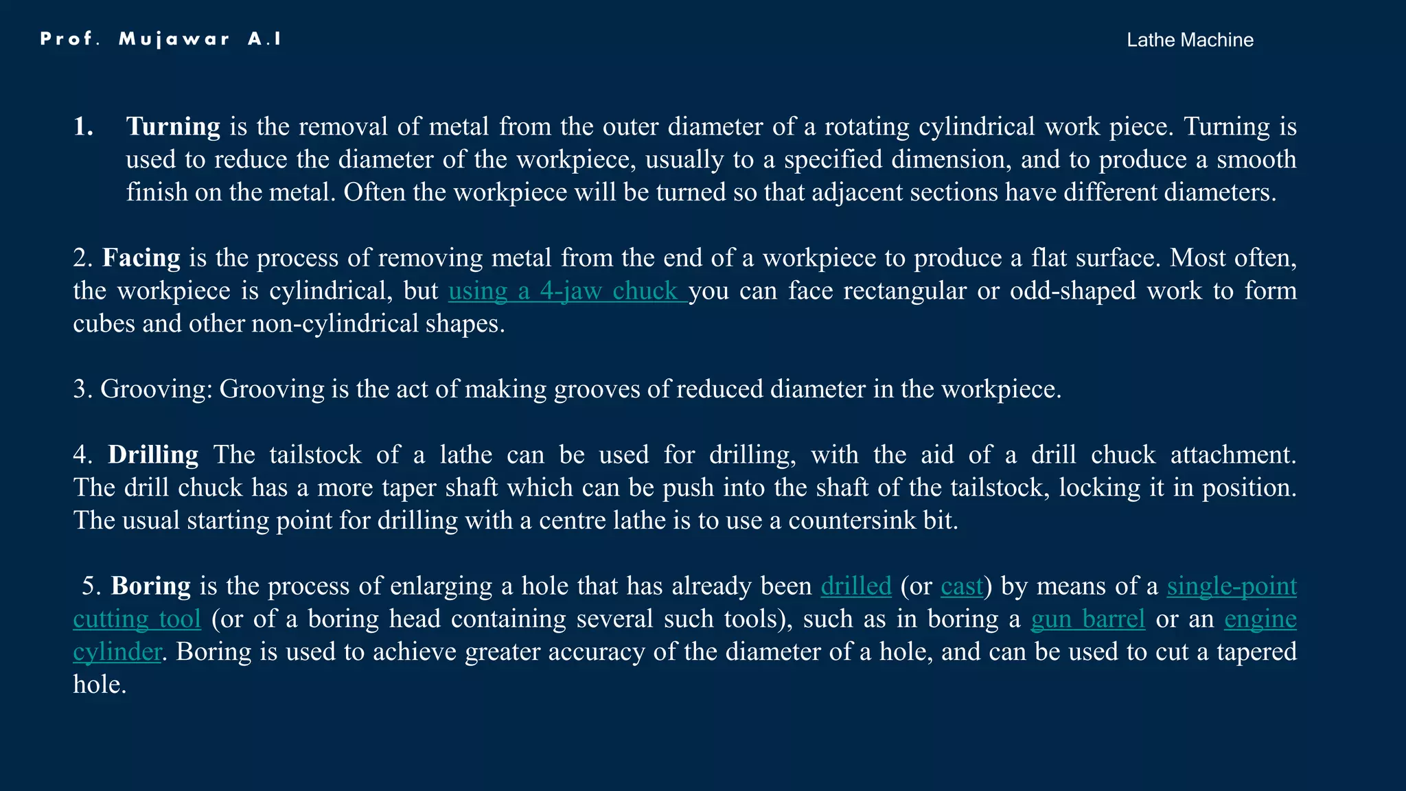 Lathe machine presentation fy b.tech