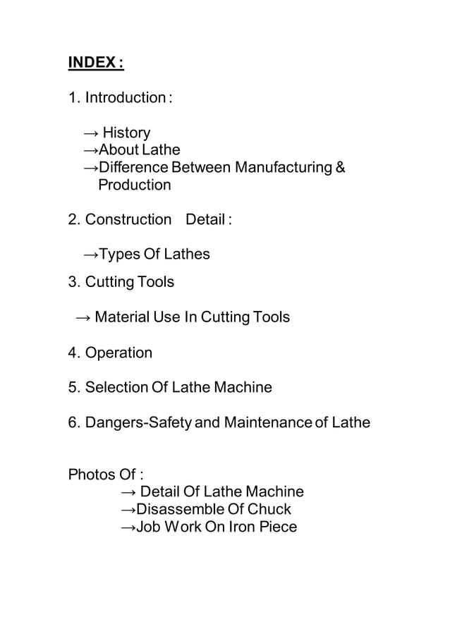 Lathe machine report | PDF