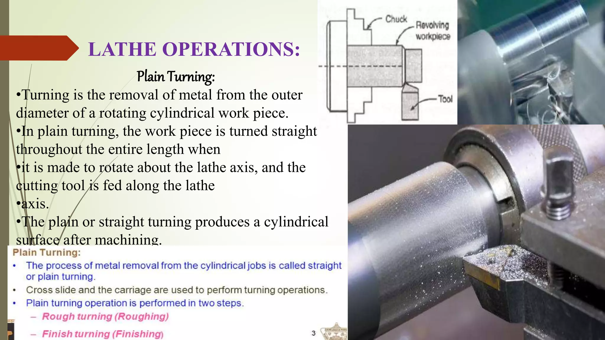 LATHE OPERATIONS PPT POLAYYA CHINTADA | PPTX