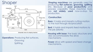 Lathe shaper slotter planer milling drilling machine tool ii | PDF