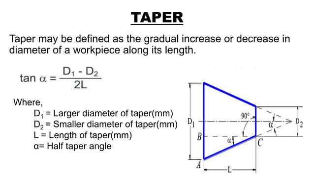lathe taper-turning and facing.pptx | Woodworking | Arts and Crafts