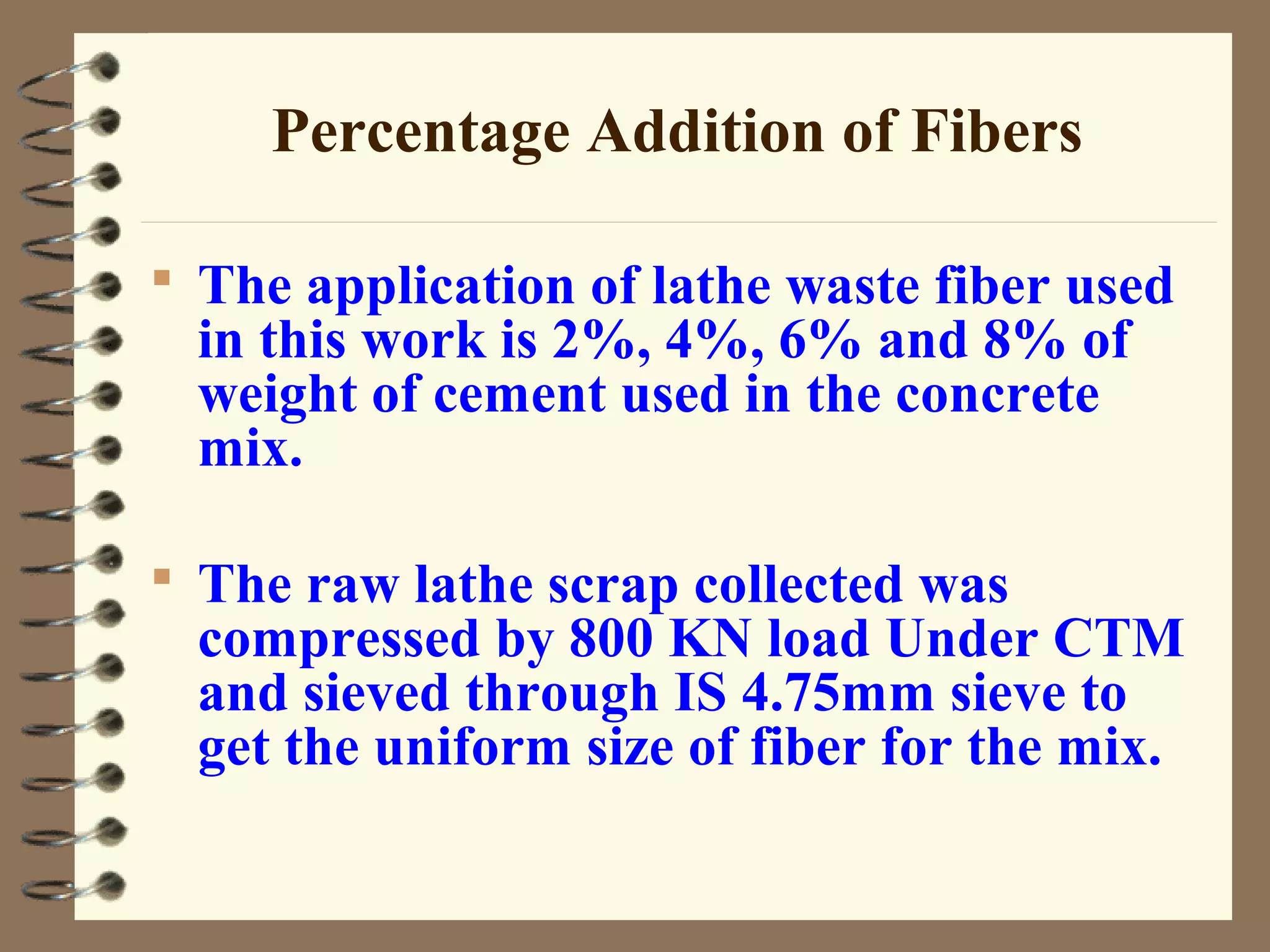 Lathe waste steel fibrous concrete | PPT