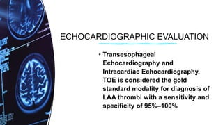 Left atrial thrombus in Echocardiography | PPTX