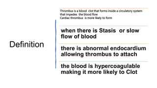 Left atrial thrombus in Echocardiography | PPTX