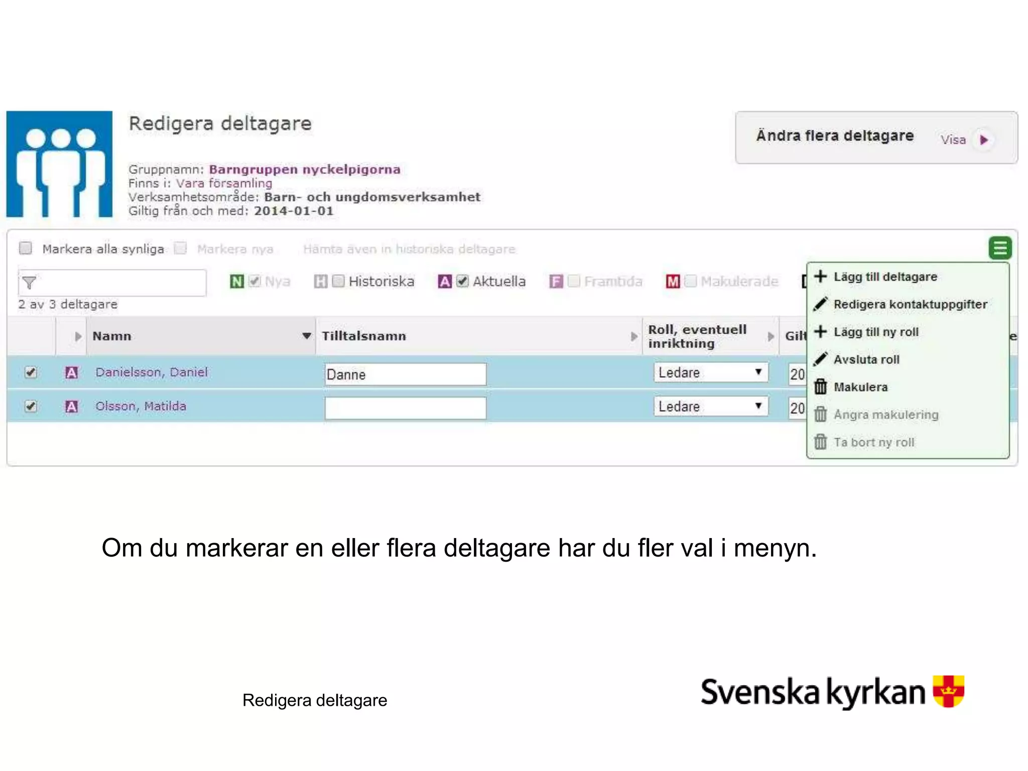 Lathund redigera deltagare | PPT