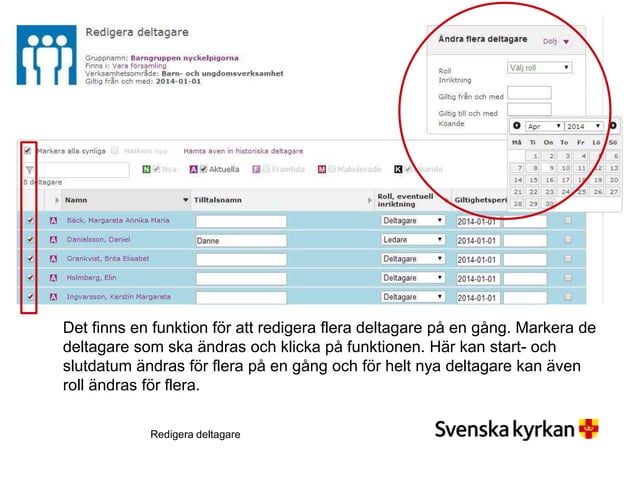Lathund redigera deltagare | PPT