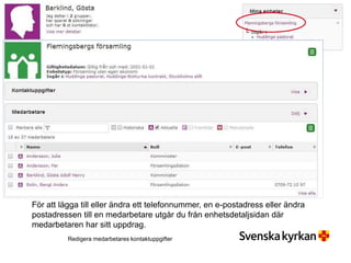 Lathund redigera medarbetares kontaktuppgifter | PPT