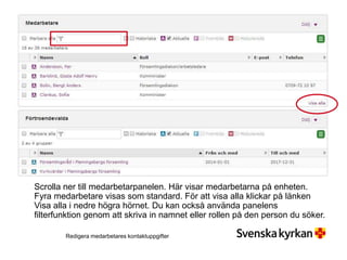 Lathund redigera medarbetares kontaktuppgifter | PPT