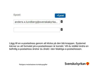 Lathund redigera medarbetares kontaktuppgifter | PPT