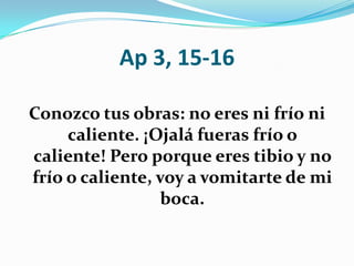 La tibieza espiritual | PPTX