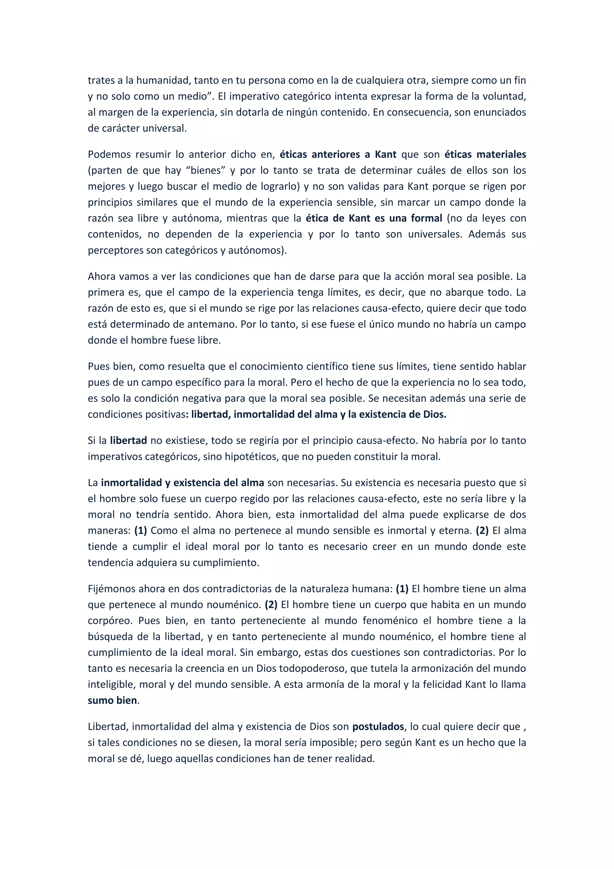La ética de Kant | DOCX
