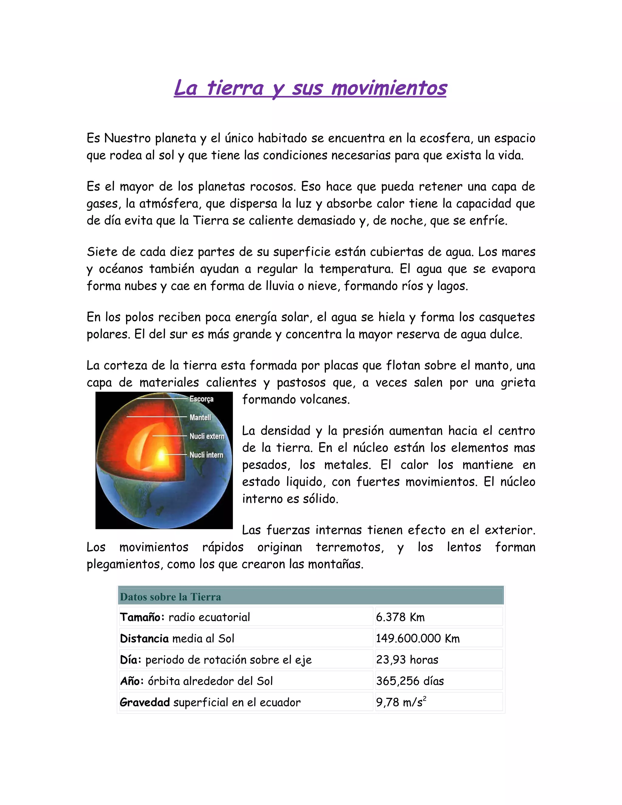 La tierra y sus movimientos | PDF