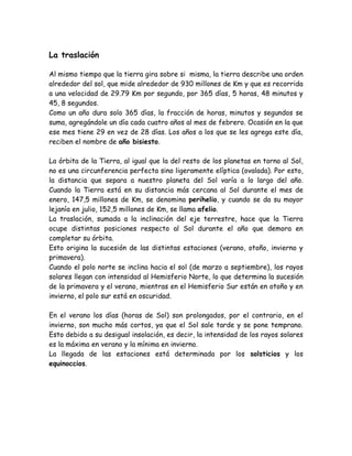 La tierra y sus movimientos | DOC