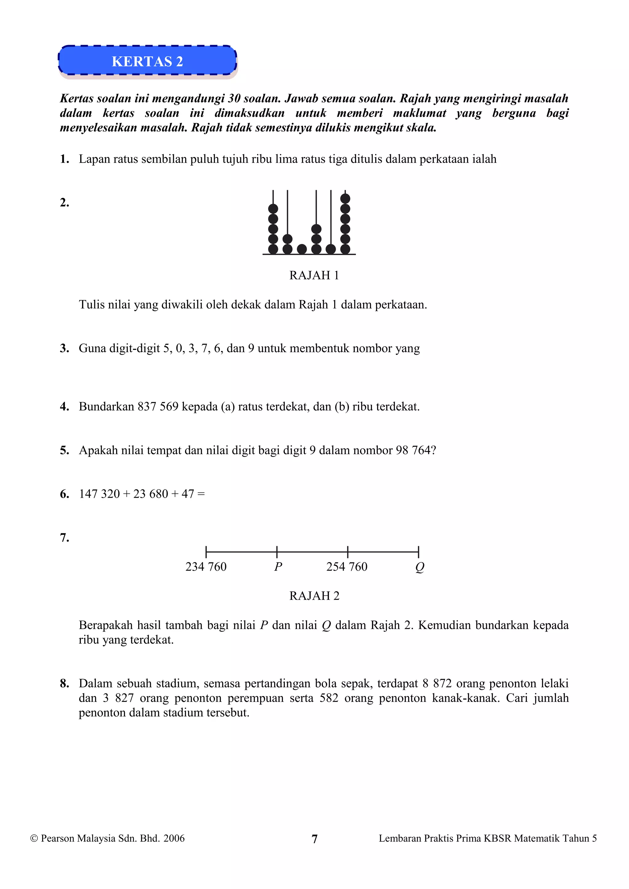 Latih tubi-soalan-latihan-matematik-tahun-5-cuti-bulan-mac-1 | PDF