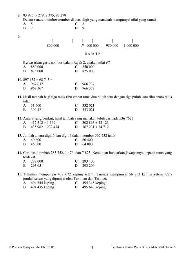 Latih tubi-soalan-latihan-matematik-tahun-5-cuti-bulan-mac-1 | PDF