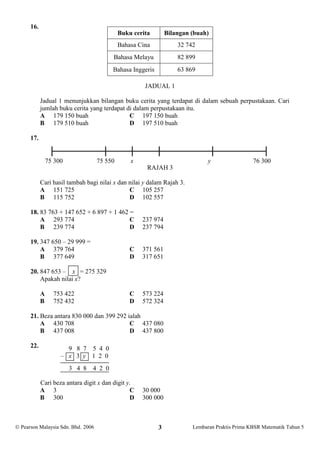 Latih tubi-soalan-latihan-matematik-tahun-5-cuti-bulan-mac-1 | PDF