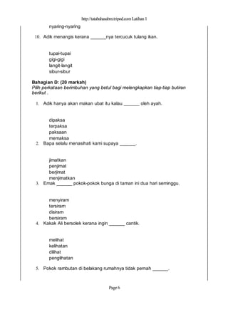 Latihan Tatabahasa | PDF