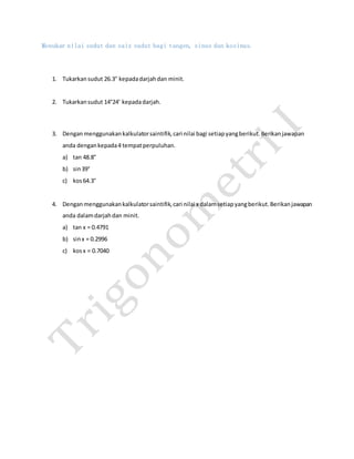 Latihan Trigonometri 1 | DOCX