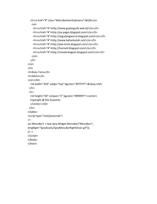 Latihan membuat website dengan tabel | PDF