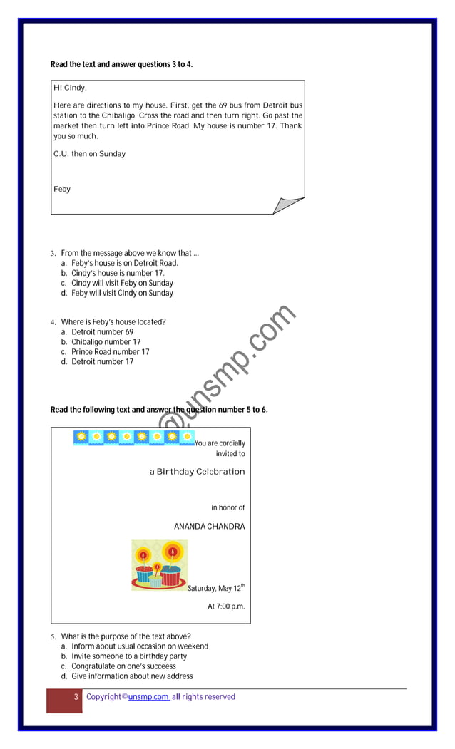 Latihan b-ingg-un-smp | PDF