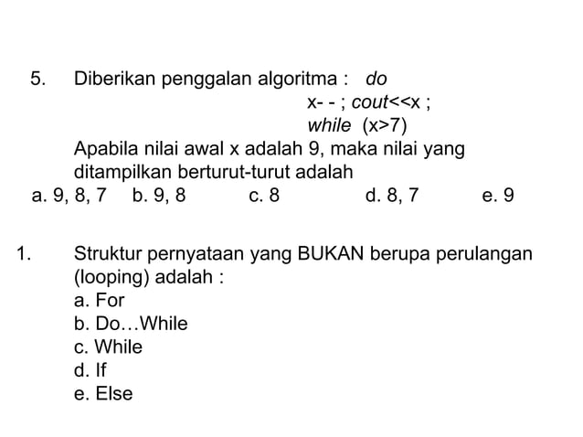 Latihan latihan logika algoritma | PPTX