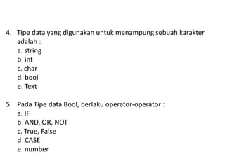 Latihan latihan logika algoritma | PPTX