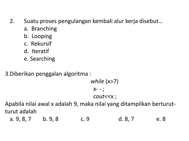 Latihan latihan logika algoritma | PPTX
