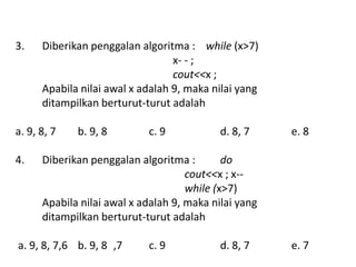 Latihan latihan logika algoritma | PPTX