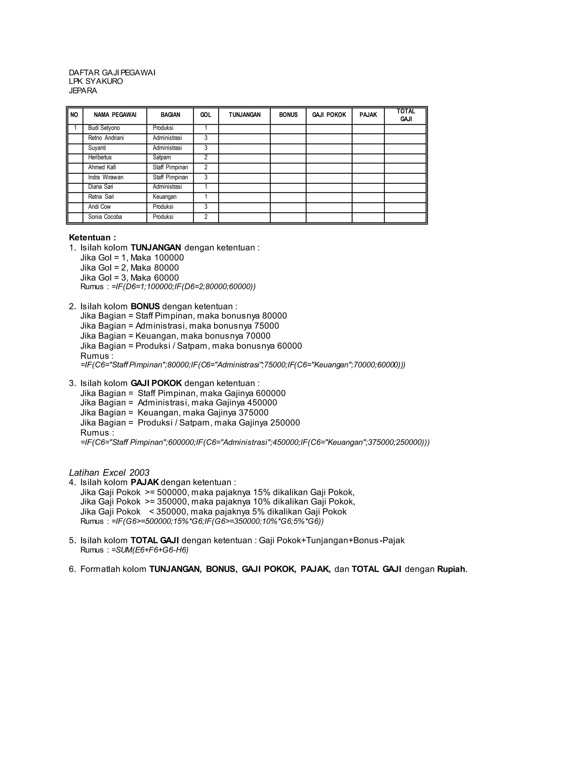 Latihan latihan query | PDF