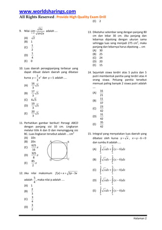 Latihan matematika-snmptn-2012-kode546(1) | PDF