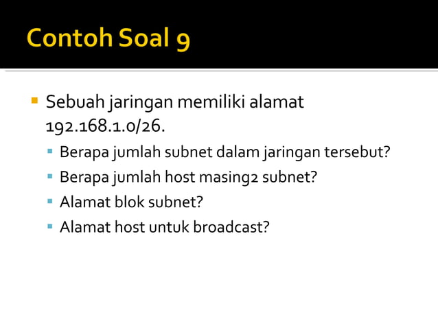 Latihan Pengantar Jarkom 2003 | PPT