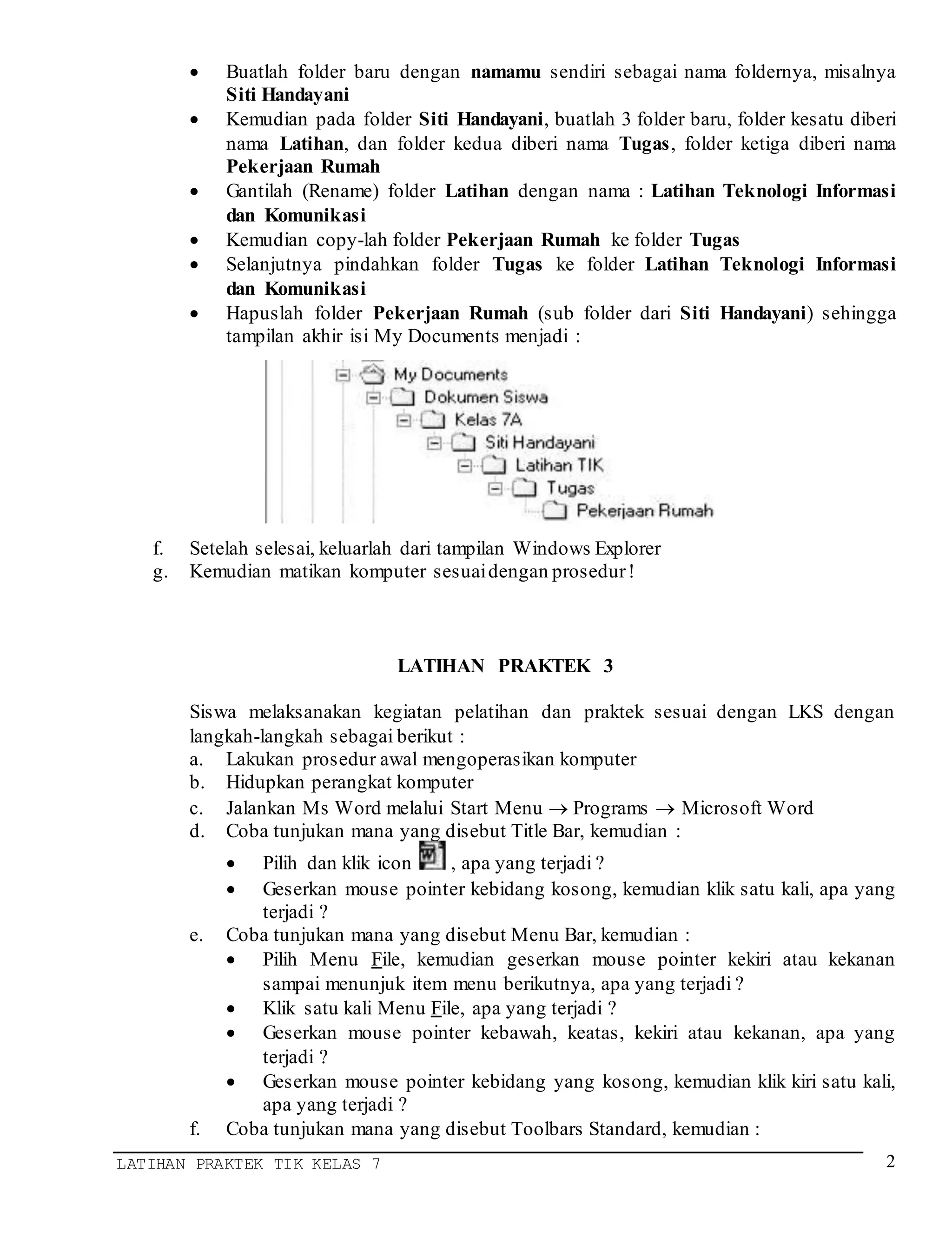 LATIHAN PRAKTIKUM MICROSOFT WORD | DOCX