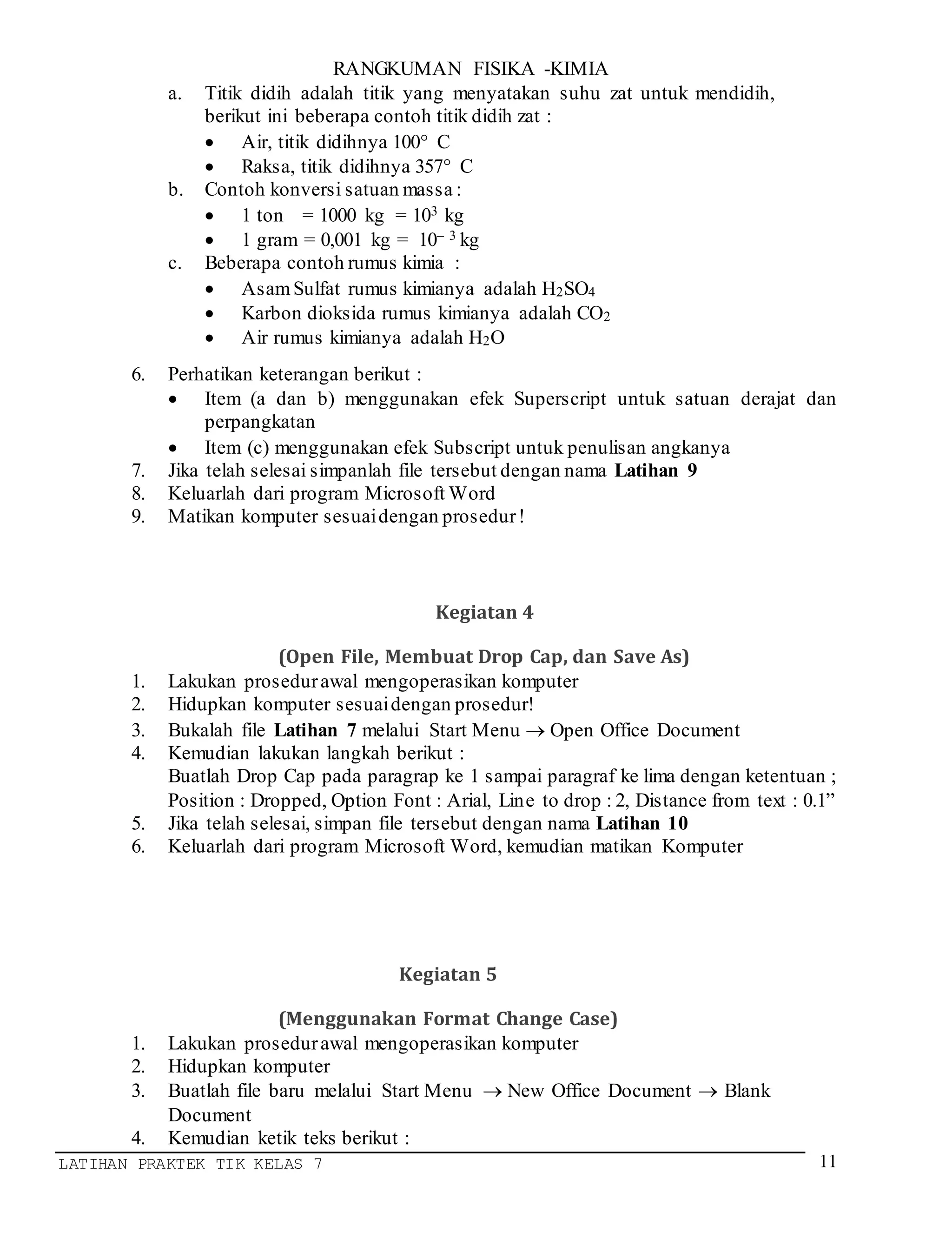 Latihan praktikum-microsoft-word-kls-7 | DOCX