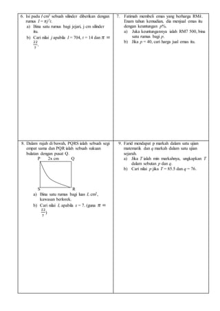 Latihan rumus algebra | DOCX