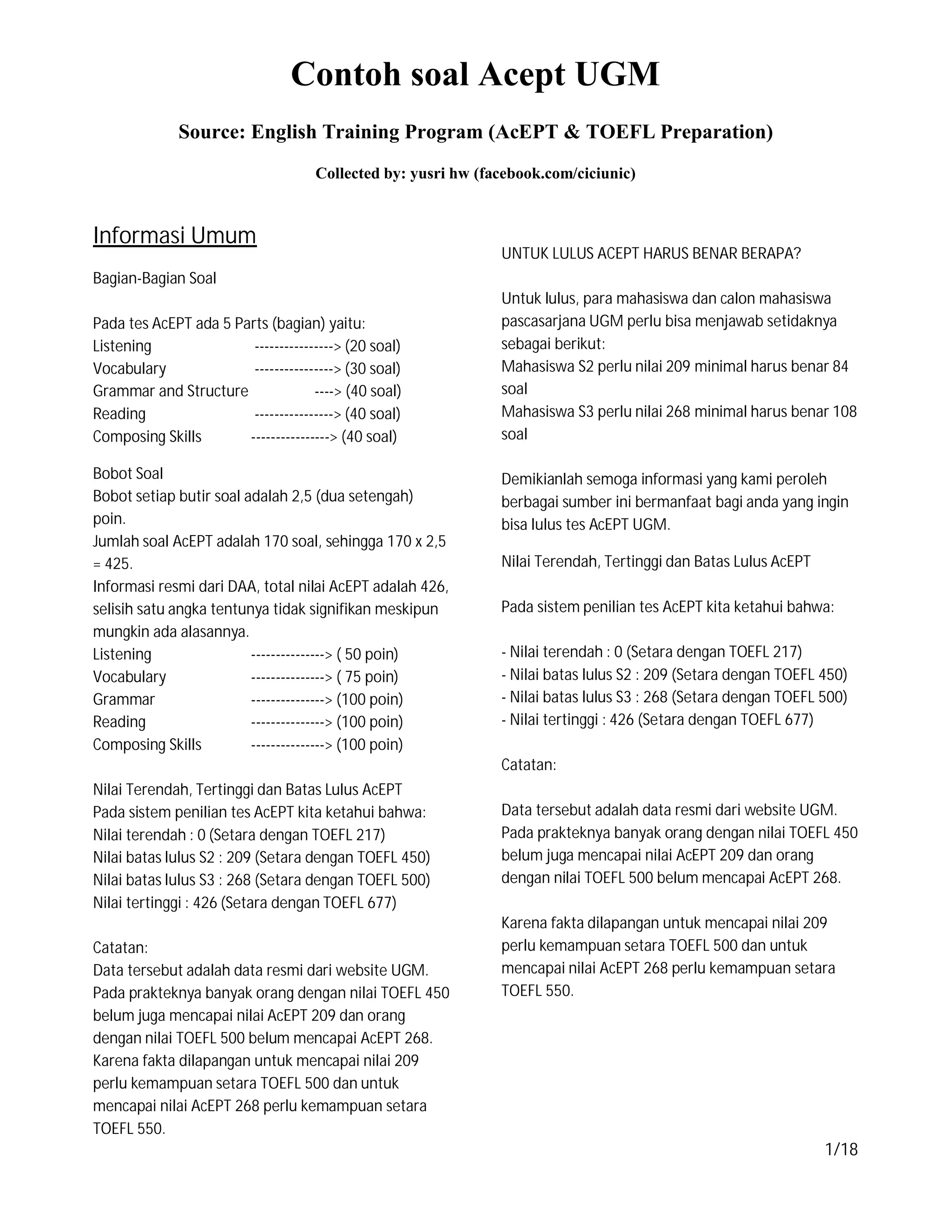 Latihan soal-acept-ugm-5 | PDF