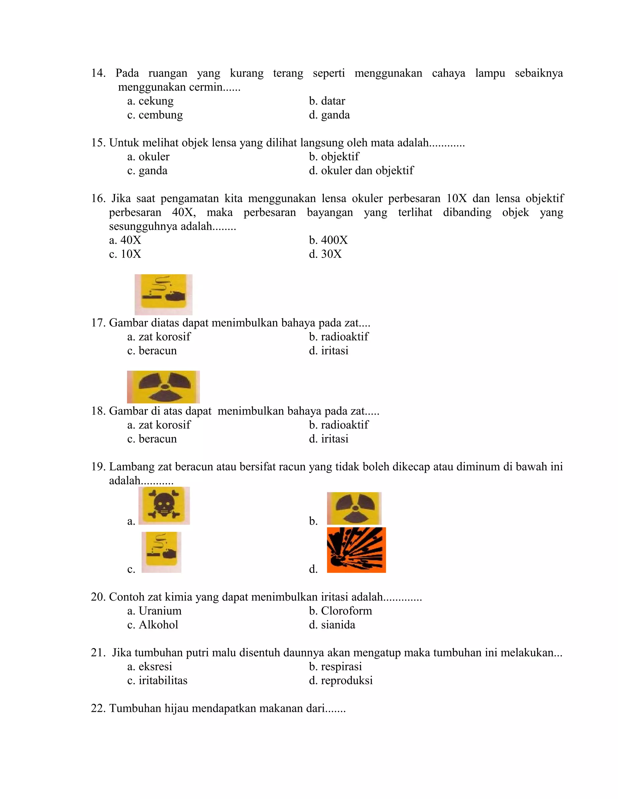 Latihan soal-biologi-kelas-vii-semester-i | PDF