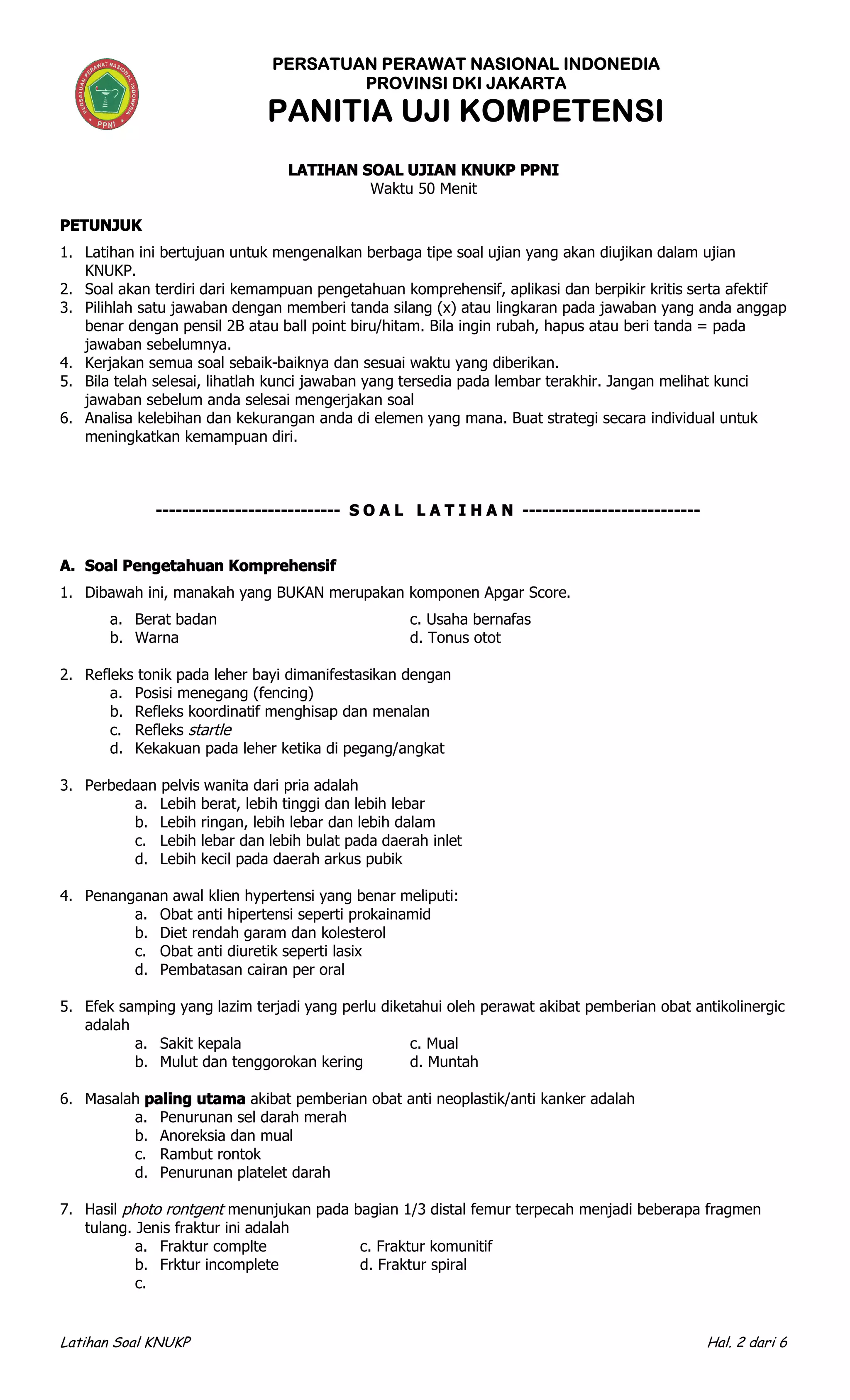 Latihan soal-ujian-knukp-ppni | PDF