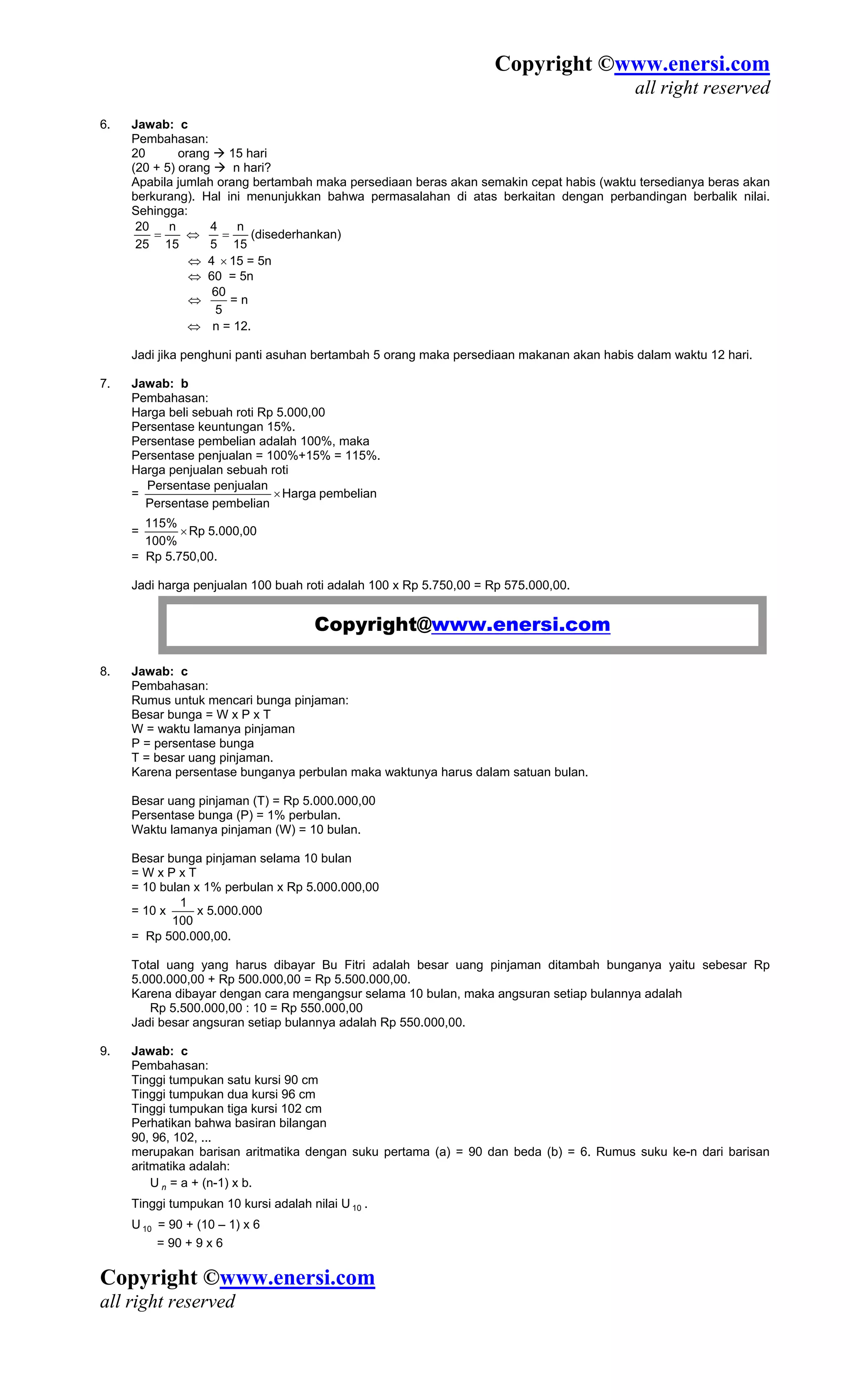 Latihan soal-un-smp-mts-2012-matematika-bahas | PDF