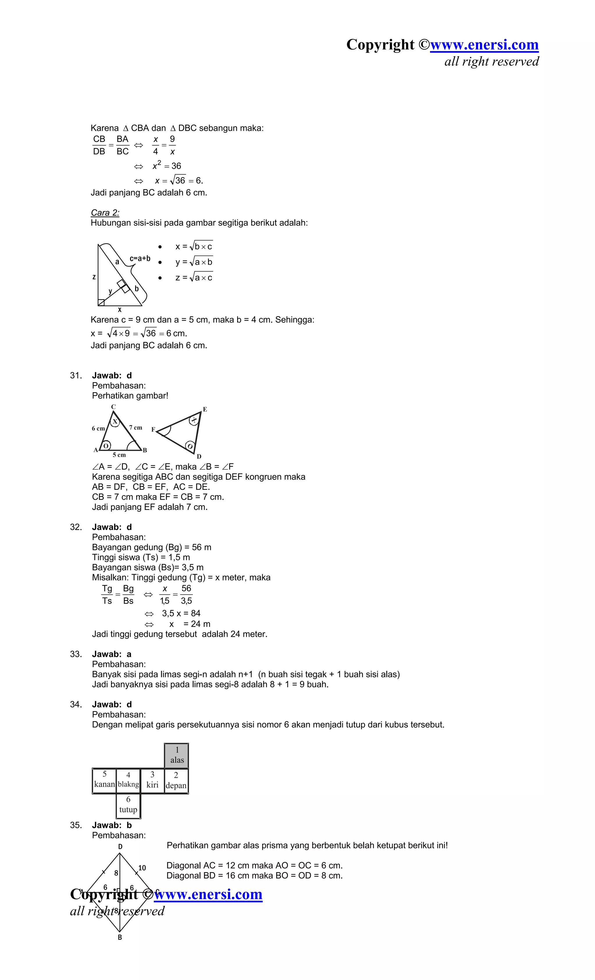 Latihan soal-un-smp-mts-2012-matematika-bahas | PDF