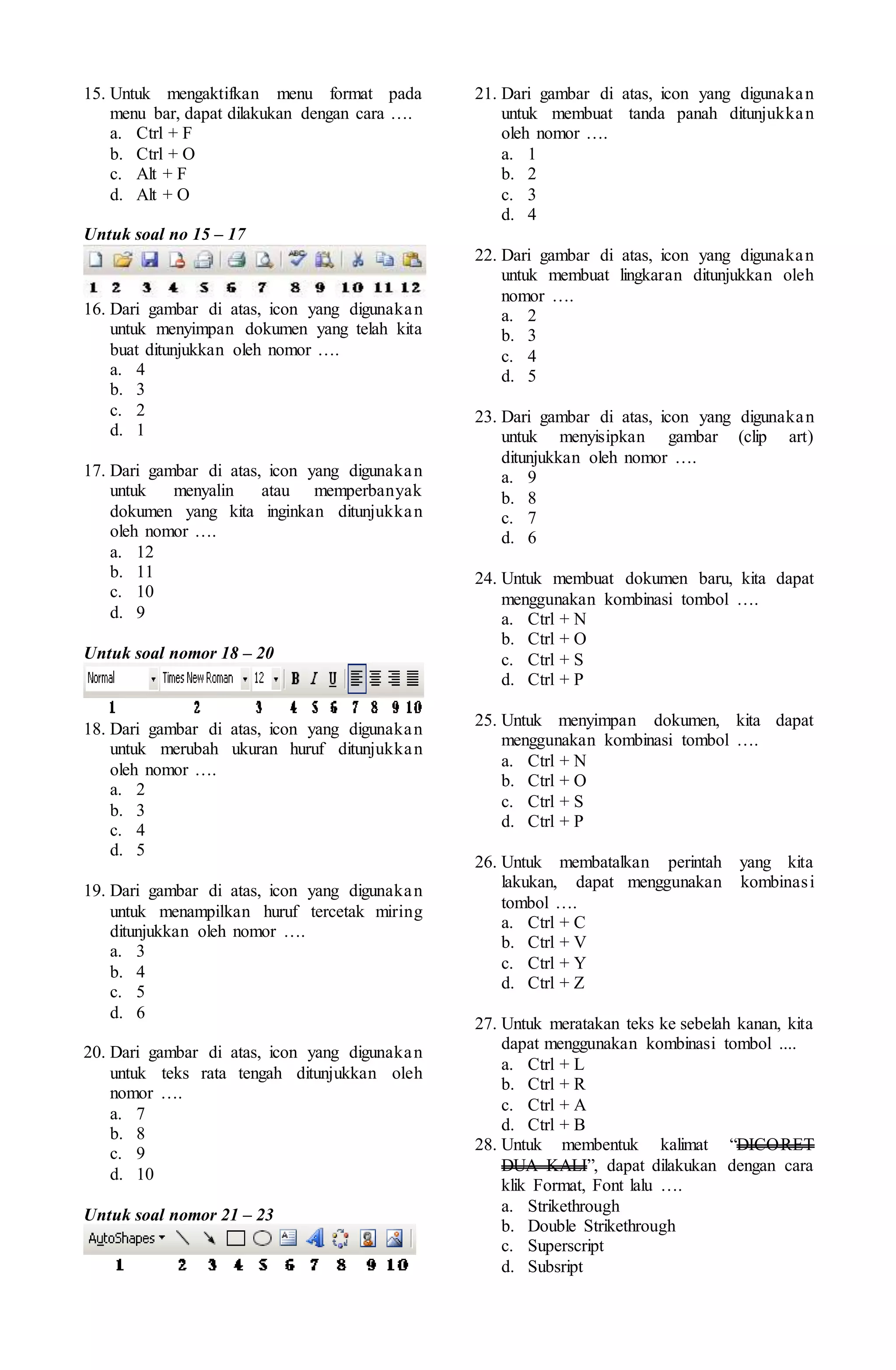 Latihan Soal TIK Kelas VIII Semester II | DOCX