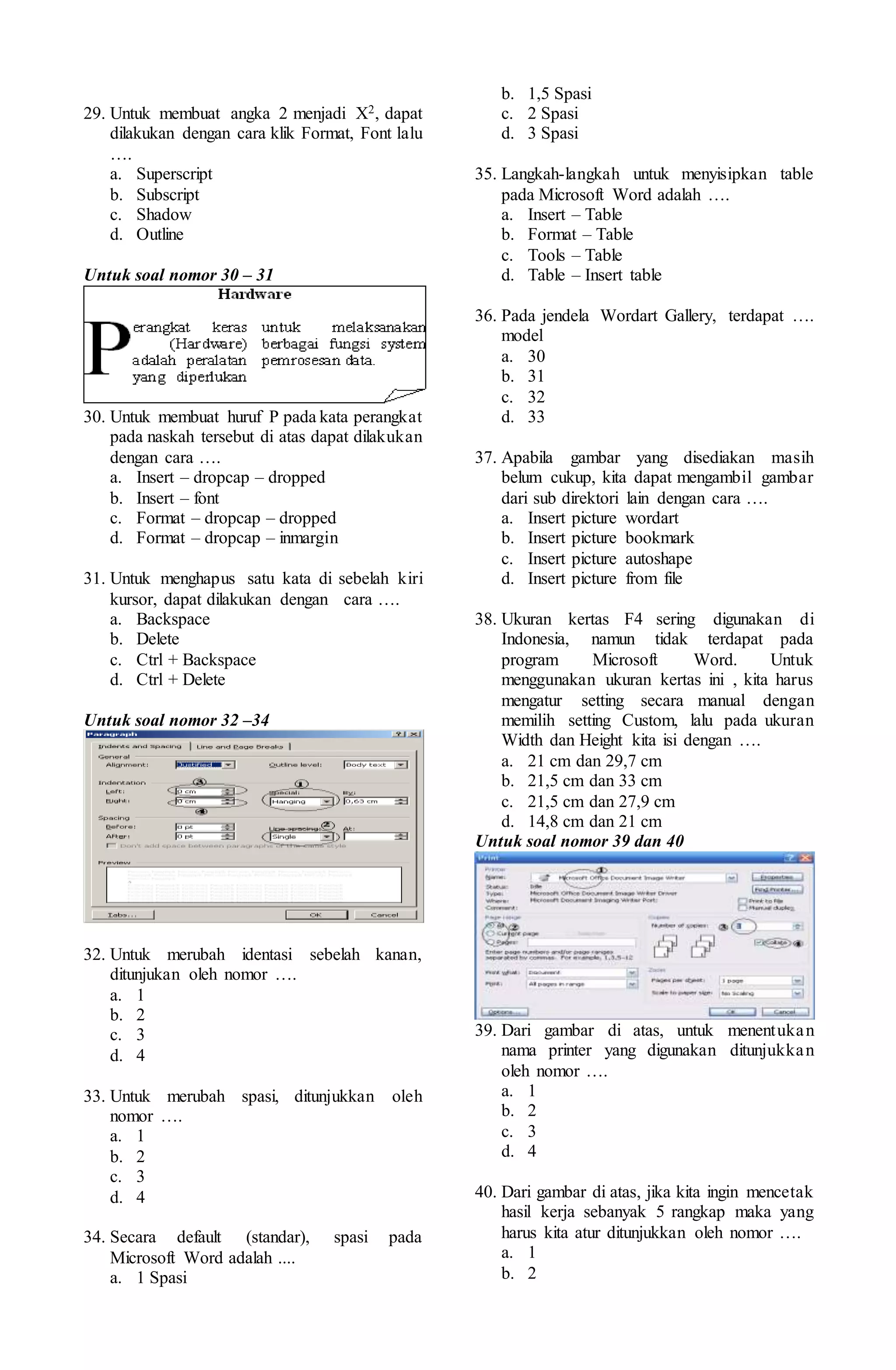 Latihan Soal TIK Kelas VIII Semester II | DOCX