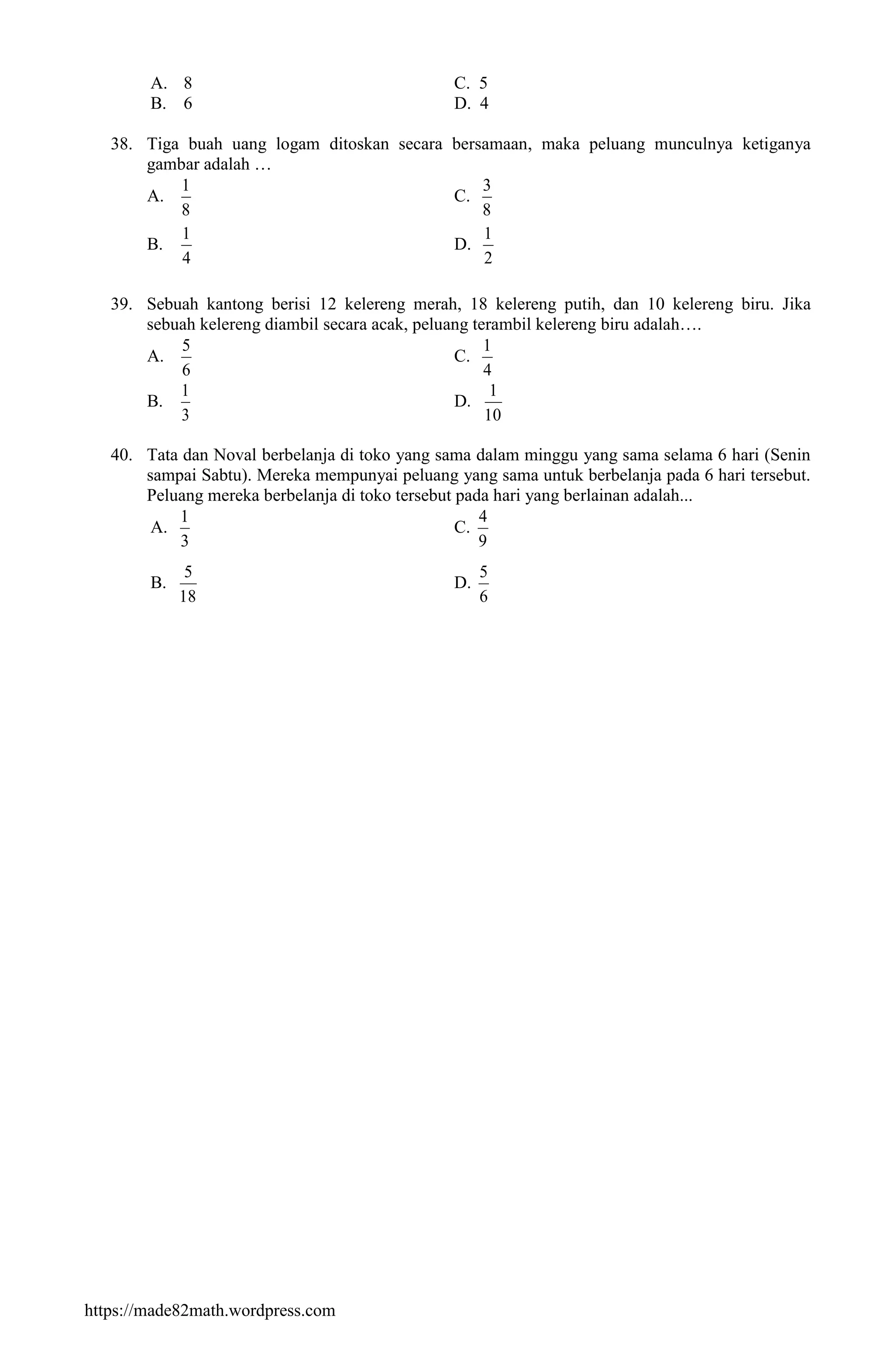 Latihan ujian-nasional-smp-2013-2014 | PDF