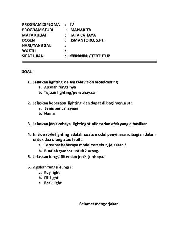 Latihan 1 | DOCX