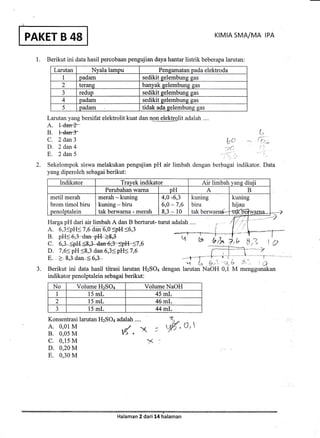 Latihan 2 un ipa (kimia) paket b 48 2013 | PDF